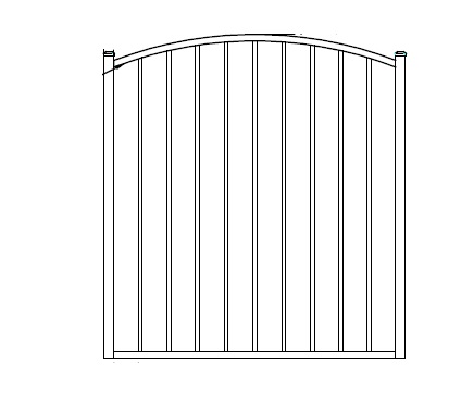 48" Tall 4' Arched Gate for 0220 Black Textured - MMC